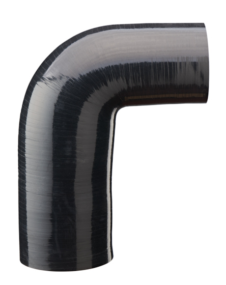 Silicone 90 Degree Reducing Elbow 3.5" to 3" ID Gloss Black (3.5” ID ...