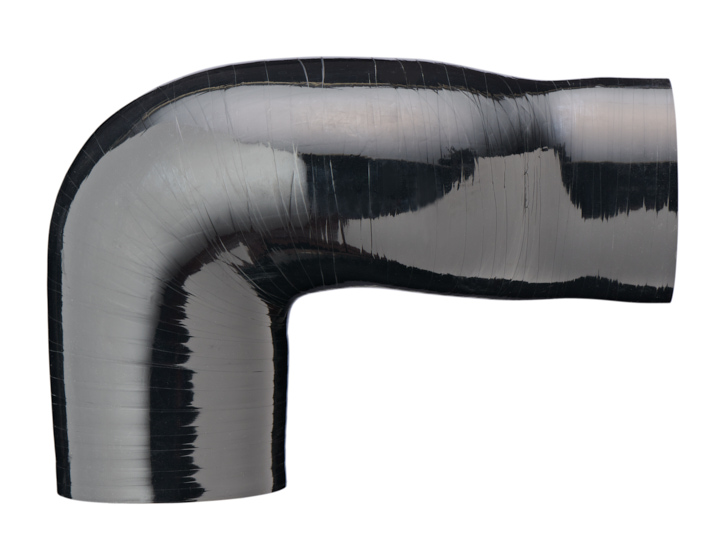Silicone Cobra Head Elbow 2'' ID - Gloss Black Aramid 500F: Intake Hoses