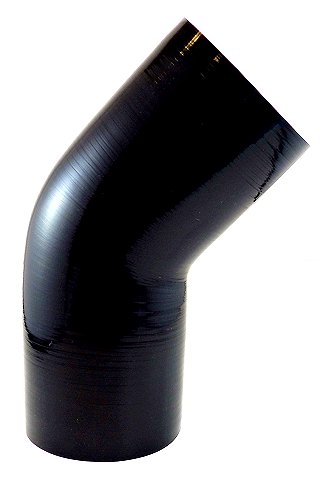 Silicone 45 Degree Elbow 4.5" ID - Gloss Black: Intake Hoses