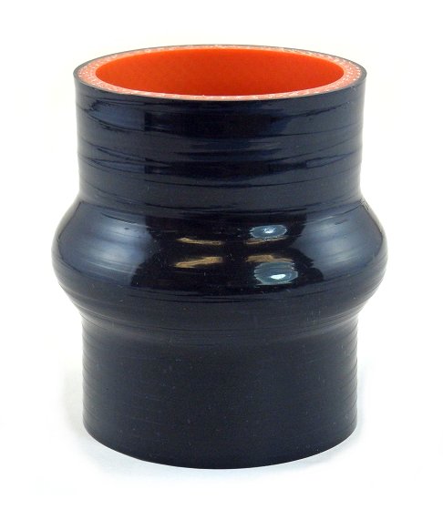 Silicone Hump Hose 2" ID X 3" Long - Gloss Black: Intake Hoses