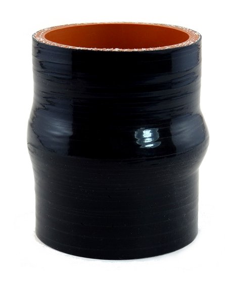 Silicone Hump Hose 2.25" ID X 3" Long - Gloss Black: Intake Hoses