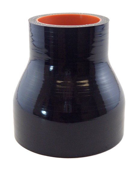 Silicone Reducing Sleeve 2.5" ID to 1.5" ID - Gloss Black: Intake Hoses