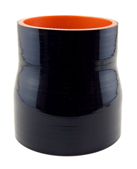 Silicone Reducing Sleeve 3.5" ID to 3" ID - Gloss Black - Longer ...
