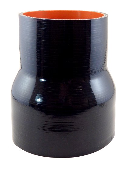 Silicone Reducing Sleeve 5" ID to 4" ID - Gloss Black, 6" Long Version ...