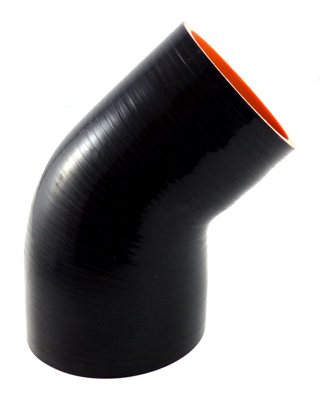 Silicone Reducing Elbow 45 Degree 3.63" to 3" Gloss Black '94-'02 Dodge ...