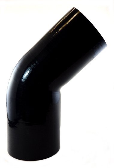 Silicone 45 Degree Reducing Elbow 4" to 3.5" ID: Intake Hoses