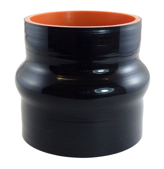 Silicone Reducing Hump Hose 4" ID to 3-1/2" ID X 4" Long Gloss Black ...